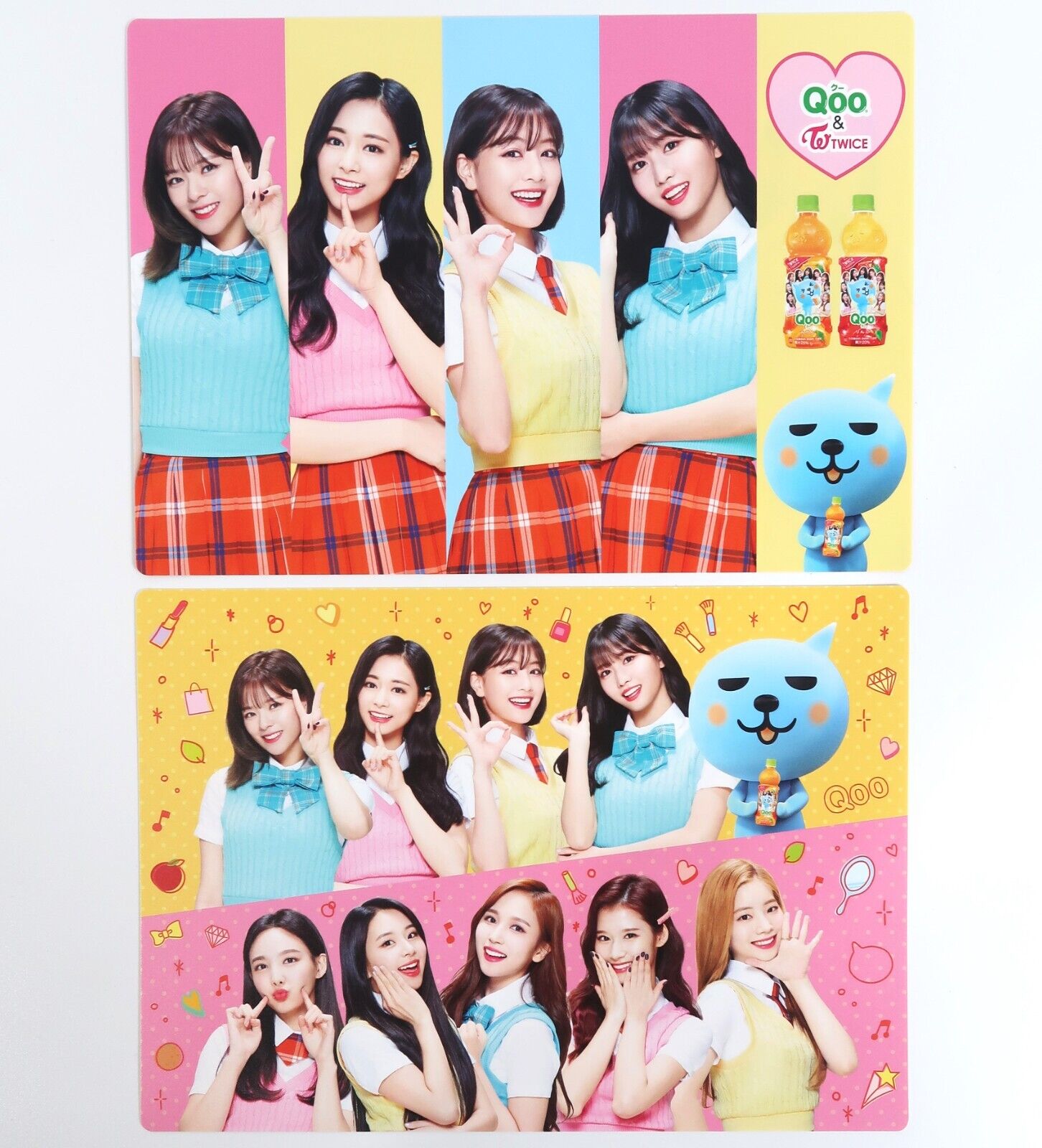 Qoo & Twice Ad Photo Sheet x 2 Set Japan Coca Cola K-Pop - Korea Disco